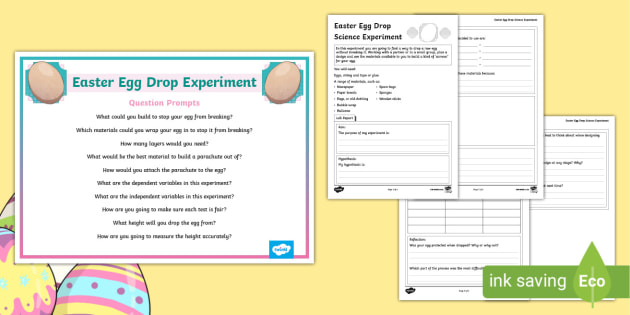 Easter Egg Drop Science Experiment (teacher made)