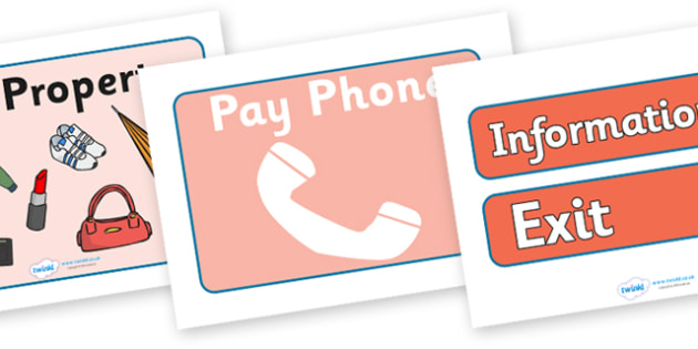 Bus Station Role Play Signs (teacher made)