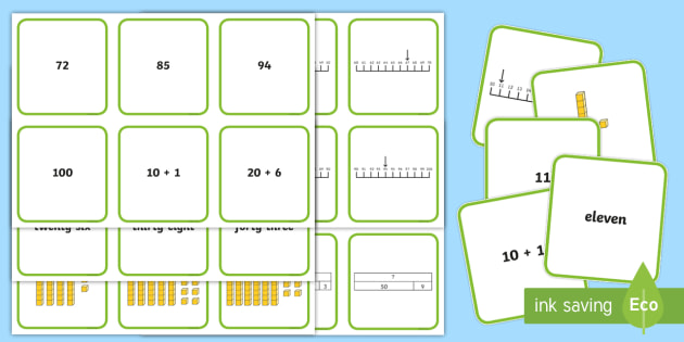 Different Representation up to 100 Matching Cards