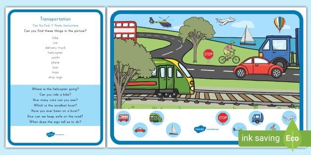 Transportation Can You Find? Picture Activity (teacher made)