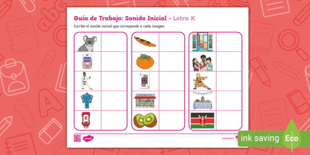 Hojas De Trabajo De Kidzone Sobre La Letra K Cuadernillo: La Letra K