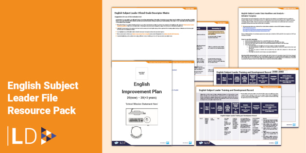 English Subject Leader File Resource Pack (teacher made)