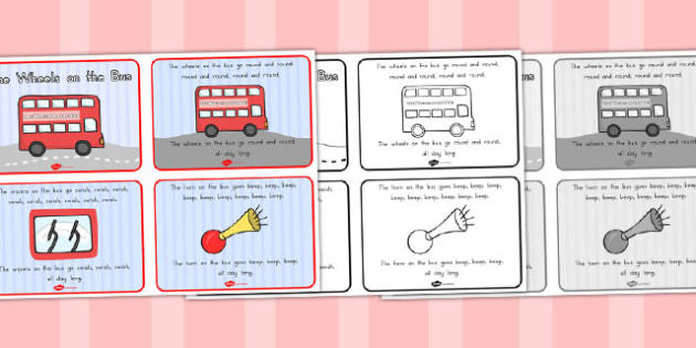 The Wheels on the Bus Story Sequencing 4 per A4