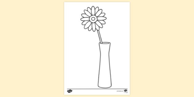FREE! - Vase With Flower Colouring Sheet | Colouring Sheet