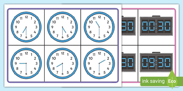 Analogue and Digital Half Past Time Bingo (teacher made)