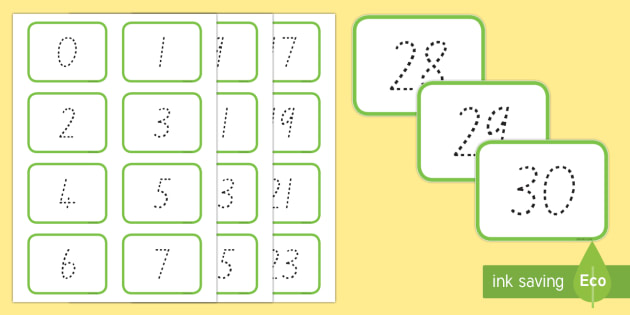 Digit Dot (0-30) Number Cards (teacher made)