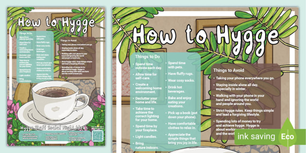 Staff Wellbeing How to Hygge Poster for Staff | Twinkl