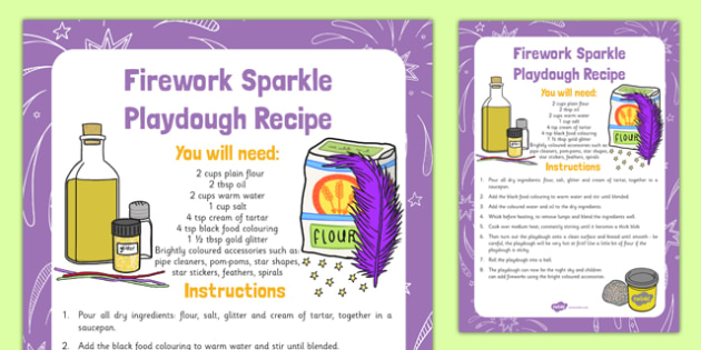 Firework Sparkle Playdough Recipe - firework, sparkle