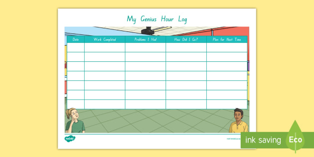 Genius Hour Log Book Activity (teacher made)
