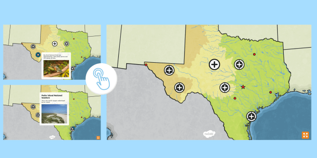 Texas Geography Interactive Click and Learn Digital Picture