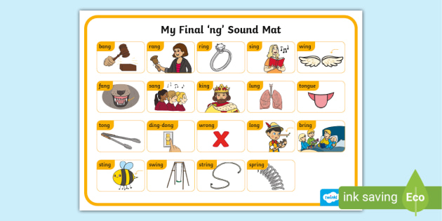 Final 'ng' Sound Word Mats (teacher made)