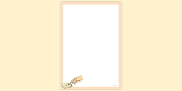 FREE! - Simple Blank Shaping Hand Page Border | Page Borders,Twinkl