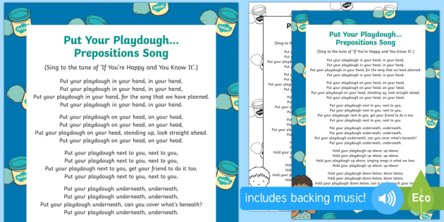Put Your Playdough...Positional Language Song