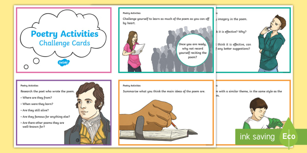 Poetry Activity Challenge Cards (teacher made)