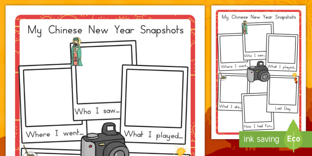 Chinese New Year Snapshot Writing Frame