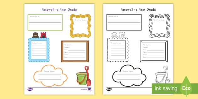 Farewell to First Grade Activity (teacher made)