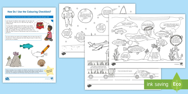 Parent and Child School Readiness Colouring Checklist