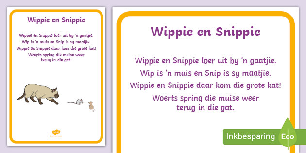 FREE! - Wippie en Snippie Rympie Plakkaat (teacher made)