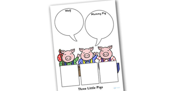 The Three Pigs Role on the Wall Worksheets (teacher made)