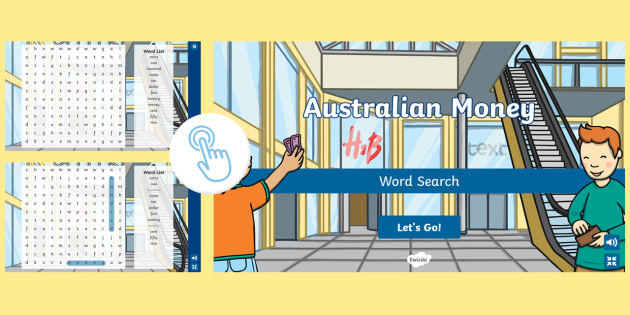 FREE! - Australian Money Interactive Wordsearch