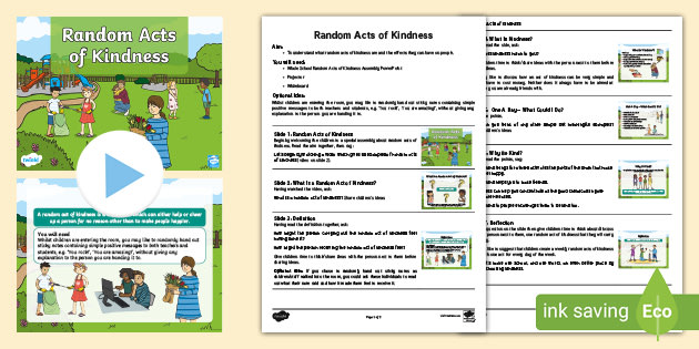 Assembly Random Acts of Kindness For Students To Do At School