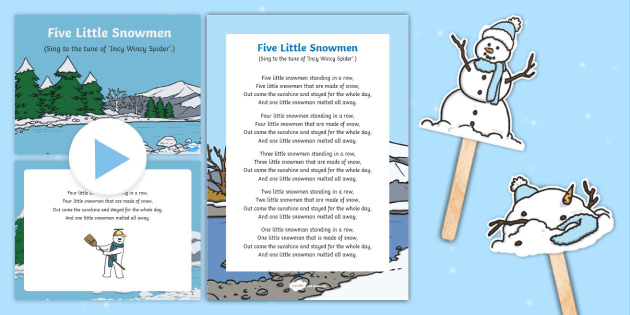 Five Little Snowmen Rhyme Resource Pack