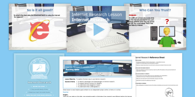 Internet Research Lesson Pack - Online (teacher made)