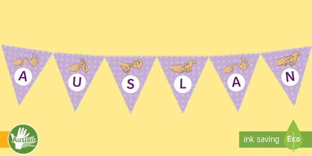 Australian Sign Language (AUSLAN) Display Bunting