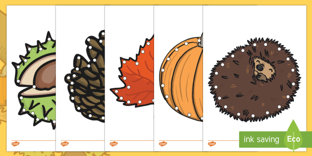 Autumn-Themed Lacing Cards (teacher made)