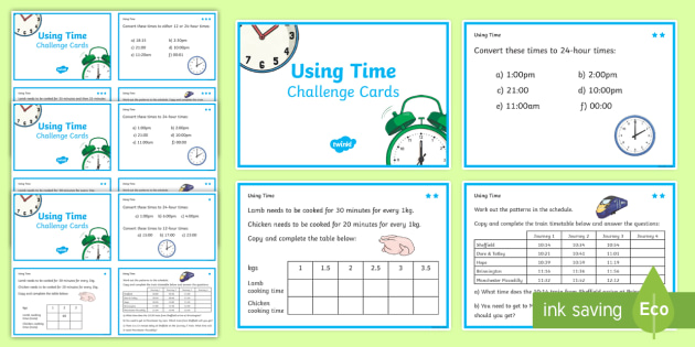 Using Time Maths Challenge Cards
