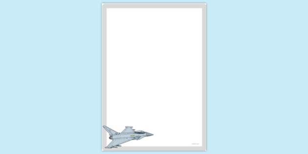 Simple Blank RAF Jet Page Border | Page Borders | Twinkl
