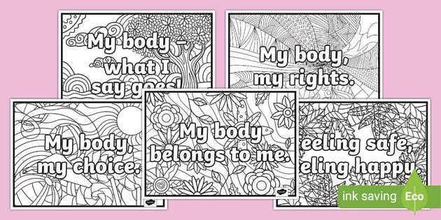 Consent and Respect Mindfulness Colouring Pages