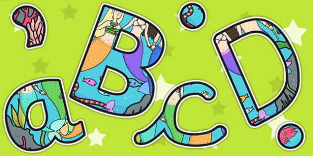 The Little Mermaid Themed A4 Display Lettering