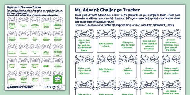FREE! - Advent Challenge Tracking Sheet (teacher made)