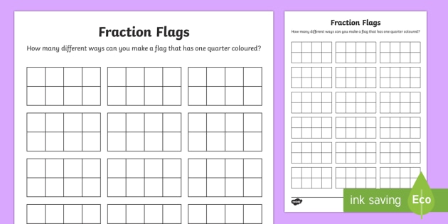 Fraction Flags Maths Mastery Worksheet / Worksheets