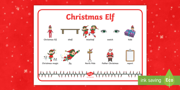 Christmas Elf Word Mat