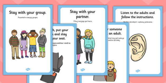 School Trip Rules Posters Polish Translation (teacher made)