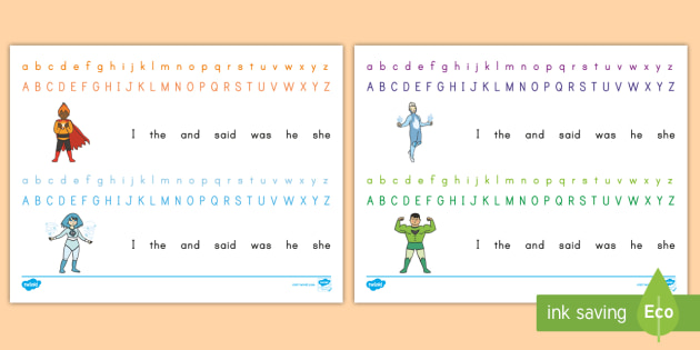 Superhero Alphabet Strips