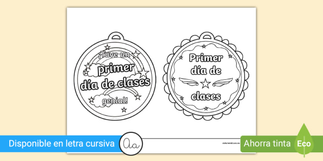 Hoja de actividad: Medalla primer día de clases