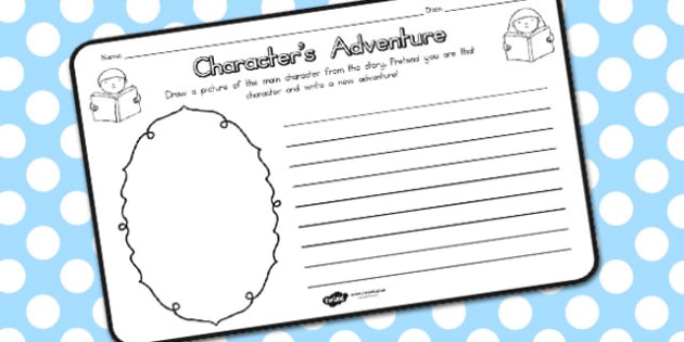 Character Adventure Comprehension Worksheet (teacher made)
