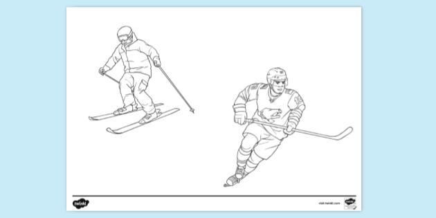 Winter Sports Colouring | Colouring Sheets