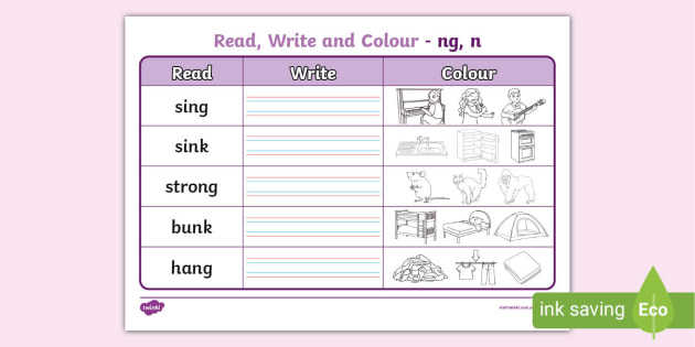 Read, Write and Colour (teacher made)