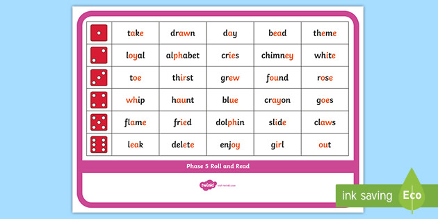 Phase 5 Mixed Roll and Read Mat (teacher made)