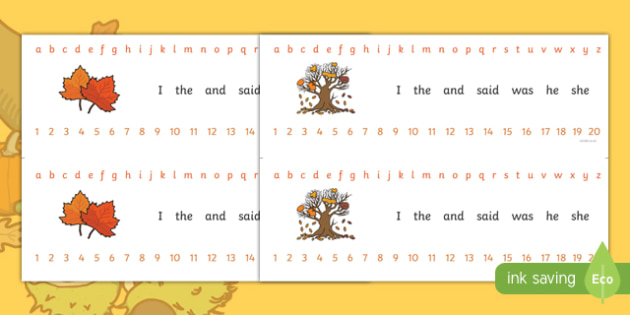 FREE! - Number and Alphabet Strips (Autumn) (teacher made)