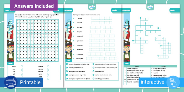 Pirates Essential Puzzle Collection - Level 3 - Twinkl