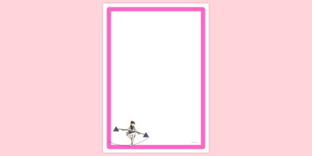 FREE! - Tightrope Walker Page Border | Page Borders | Twinkl
