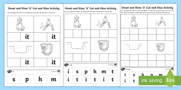 'it' Onset and Rime Differentiated Worksheet / Worksheets-Australia - EYLF