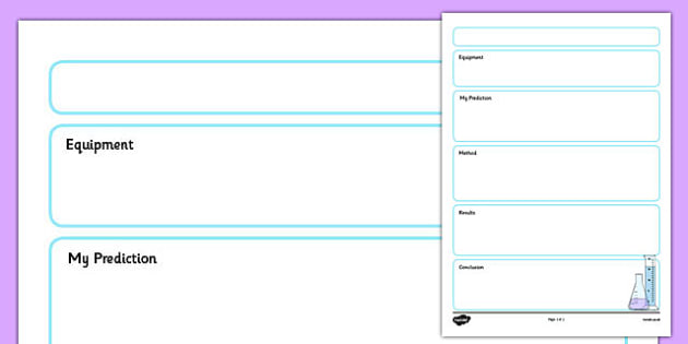 Science Experiment Recording Sheet Science Experiment Writing