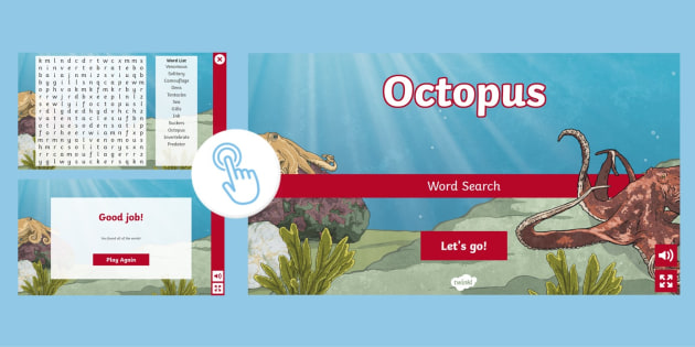 Interactive Octopus Word Search (teacher made)