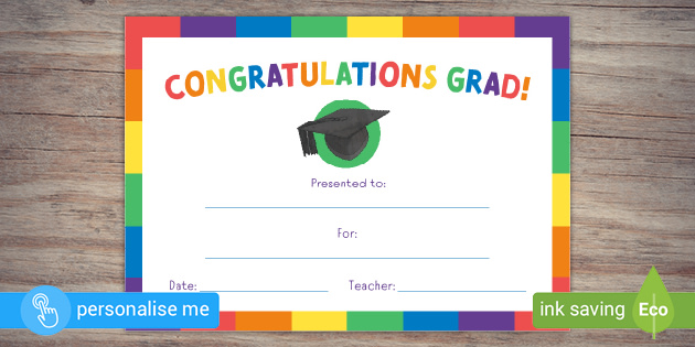 Rainbow Graduation Certificate | Twinkl Party (teacher made)